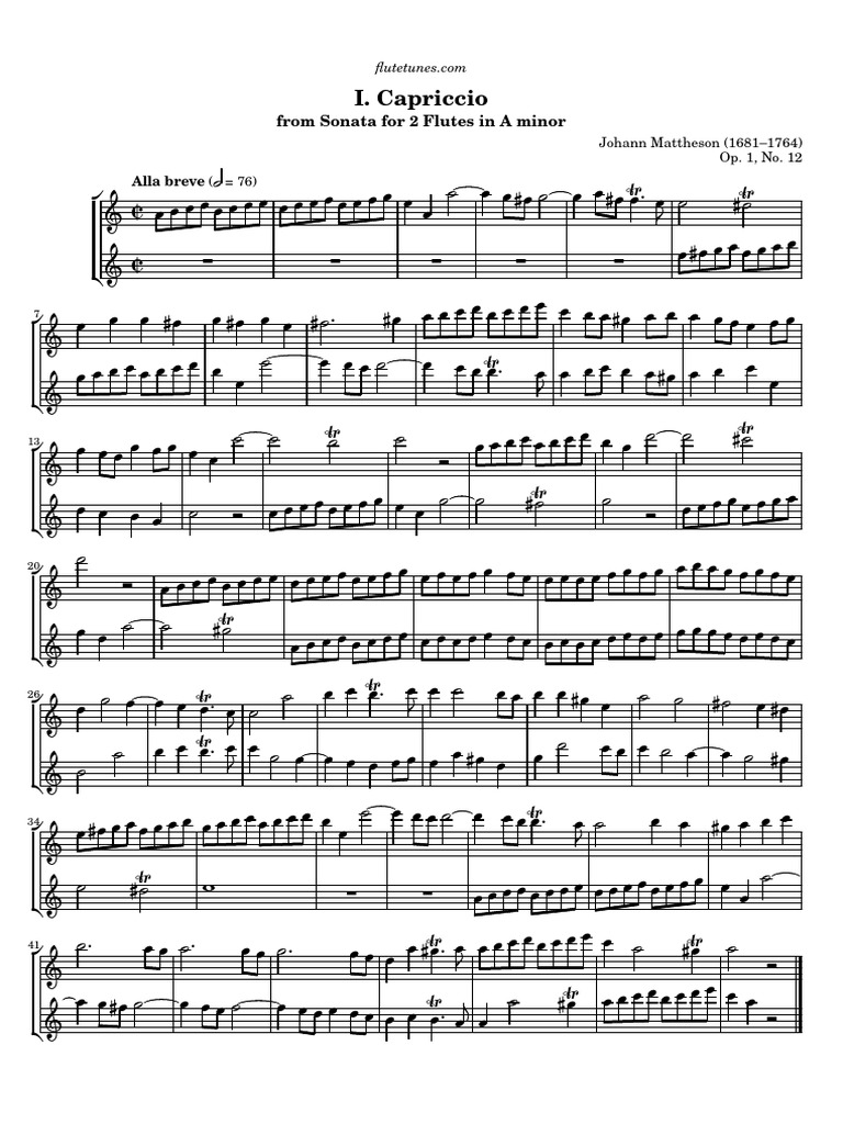 Mattheson Flute Sonata No12 I Capriccio | PDF