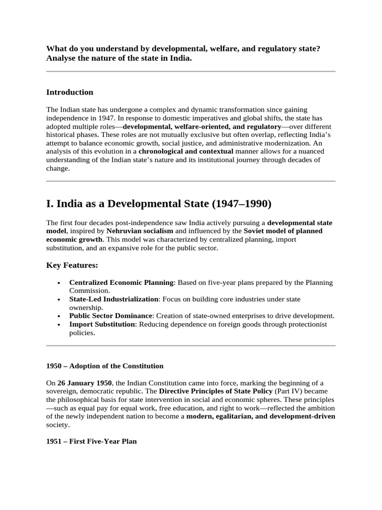 Evolution of India's Developmental State | PDF | Governance | Economies