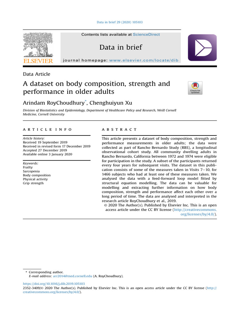 Dataset on Aging: Body Composition & Strength | PDF | Data