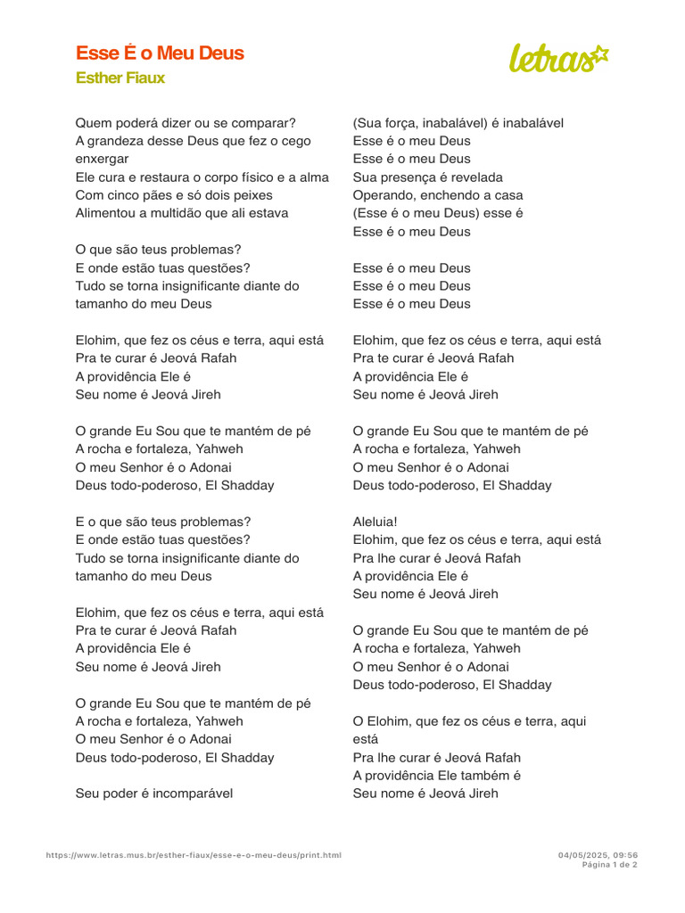 Esse é o Meu Deus - Esther Fiaux | PDF | YHWH | Deus