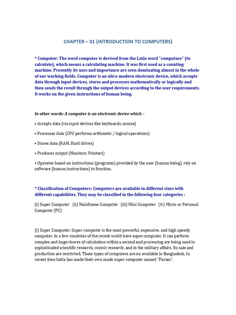 Introduction To Computers Final | PDF | Central Processing Unit | Integrated Circuit