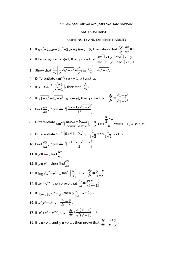 Continuity and Differentiability | PDF | Chess Theory | Chess