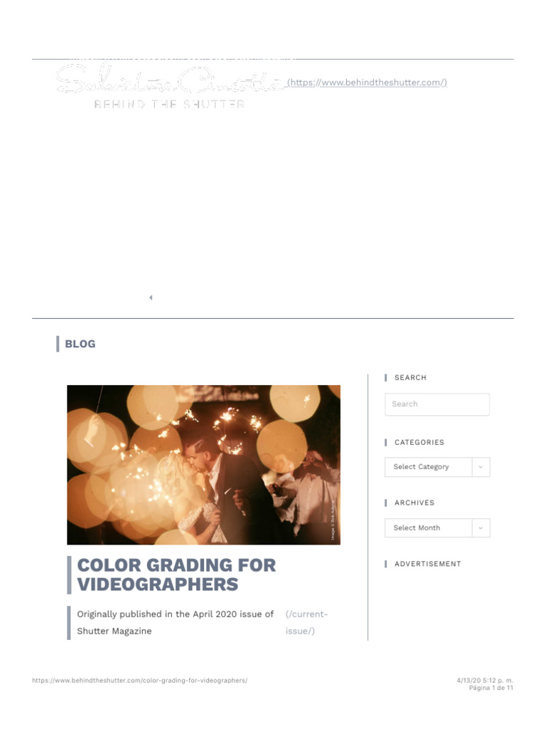 Color Grading For Videographers | PDF | Exposure (Photography) | Raw ...