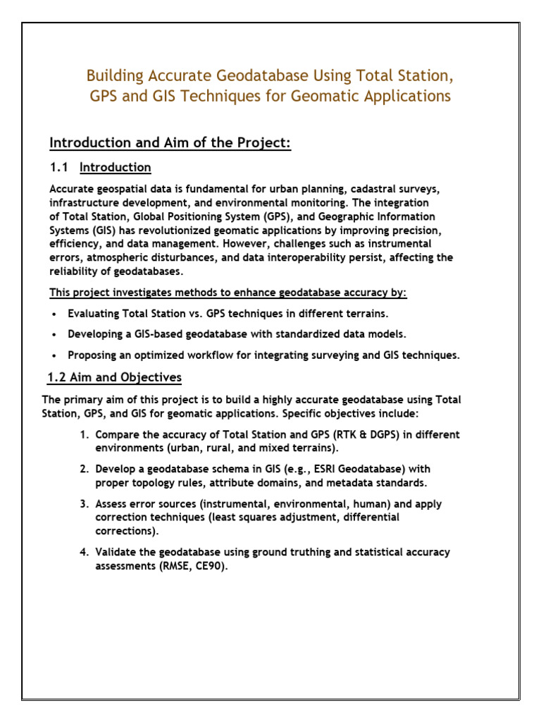 Building Accurate Geodatabase Using Total Station - ٠١٢٤٥٦ | PDF | Surveying | Global ...