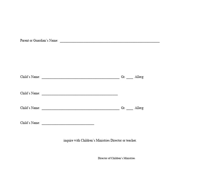 Church Visitors Registration Form | PDF