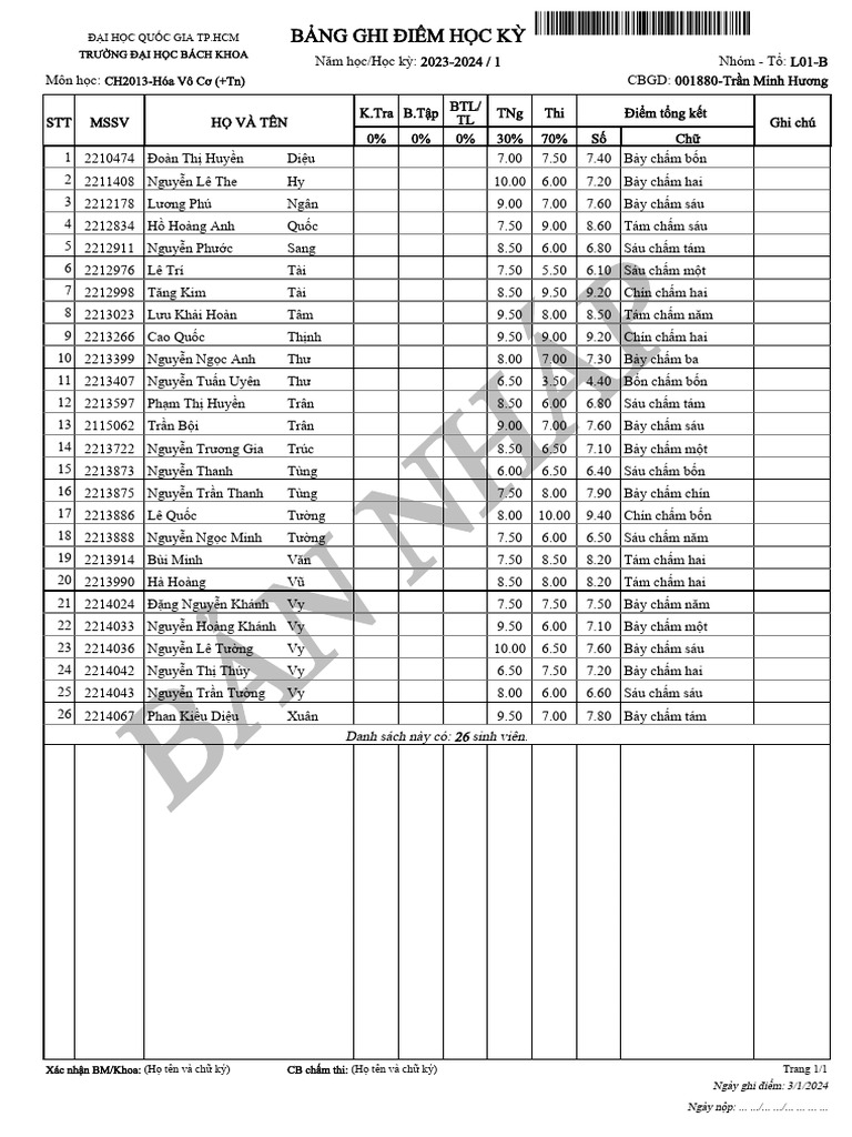 Bang Diem Nhap - 1.20231.CH2013.L01.B | PDF