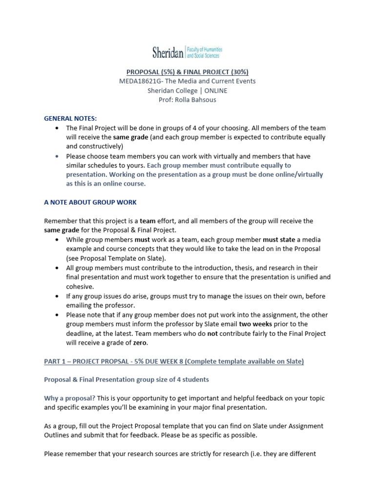MCE VT Major Presentation and Proposal Instructions W24 | PDF | News | Thesis