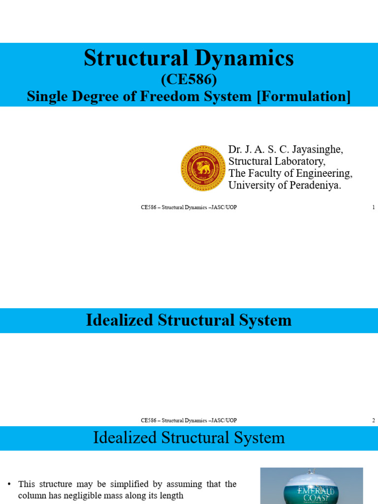 SDOF System Formulation | PDF | Force | Classical Mechanics