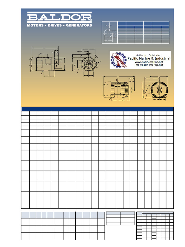 NEMA Motor Frame Size Reference Chart | PDF | Electrical Engineering ...