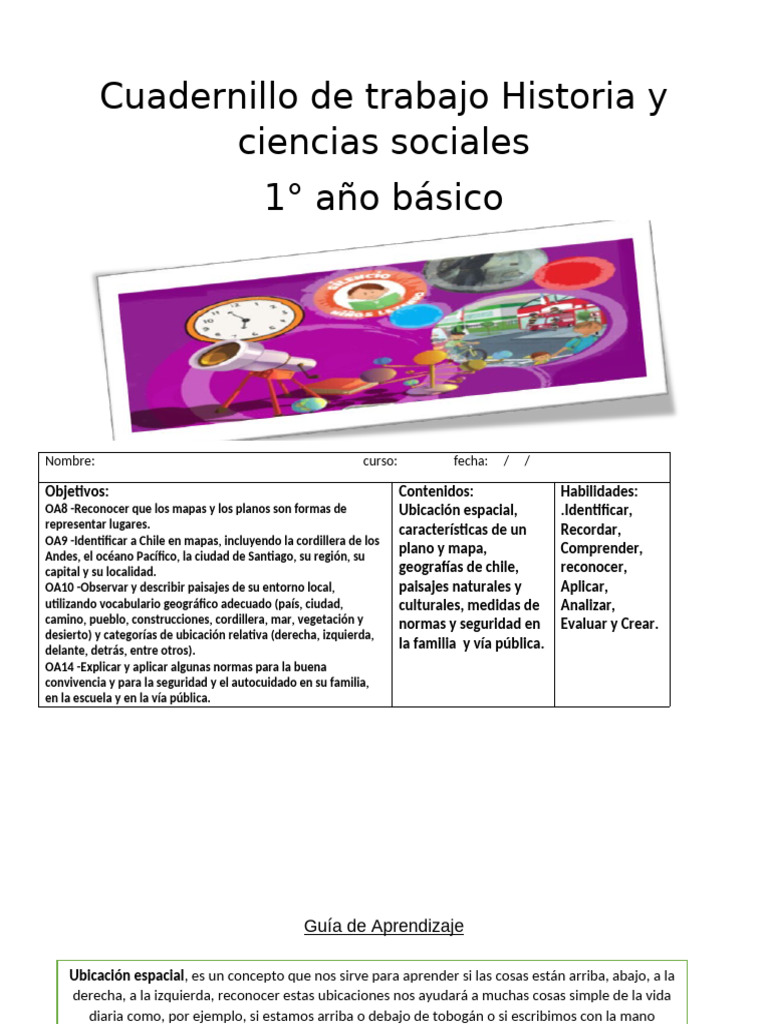 Cuadernillo Hist Y CS 1 Basico MAYO 2 | PDF | Paisaje | Chile