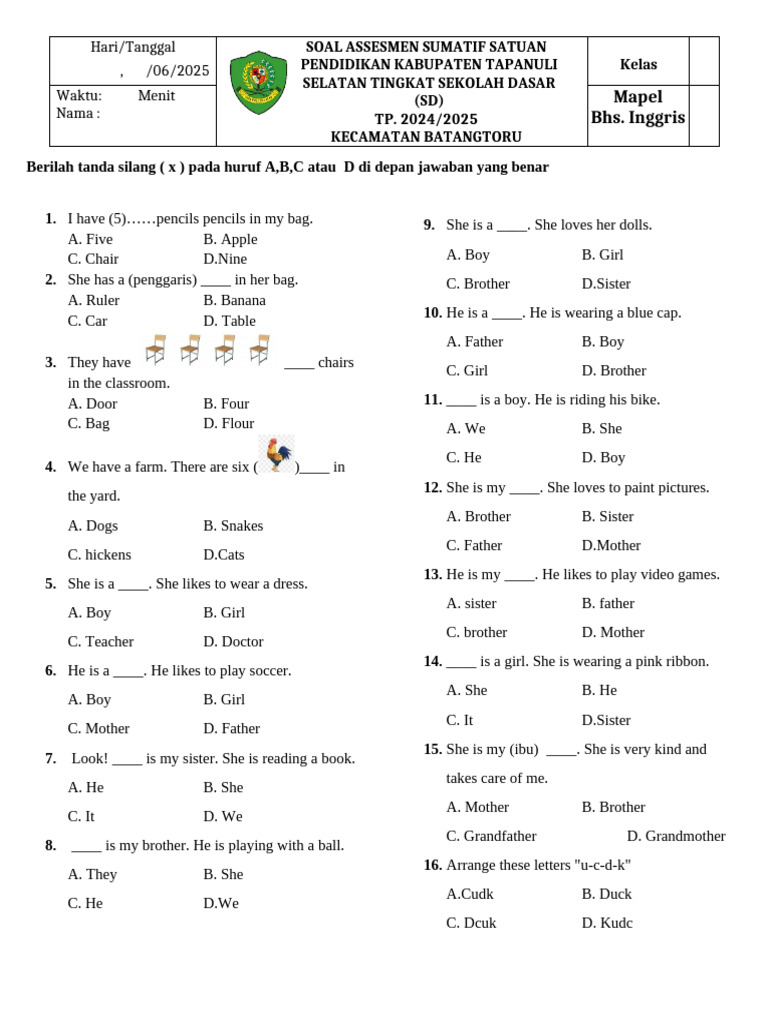 Soal Bhs Inggris Semester 2 Kelas | PDF | Chess | Chess Theory