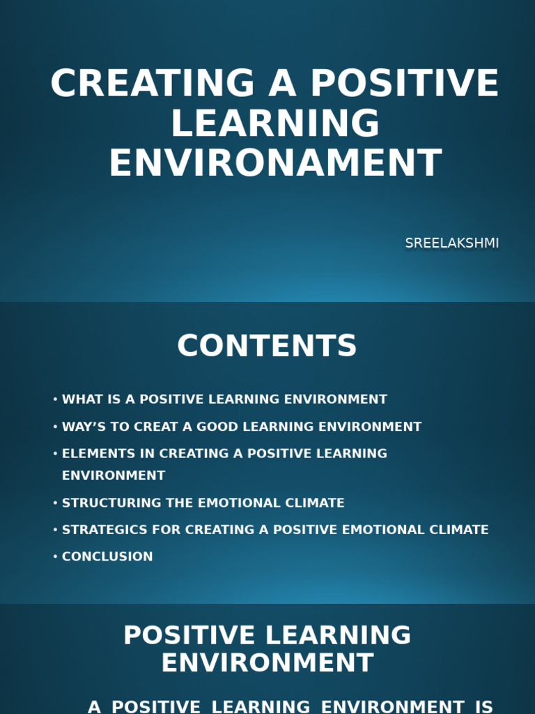Positive Learning Environment | PDF