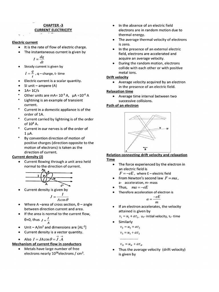 CH 3 Current Electricity | PDF