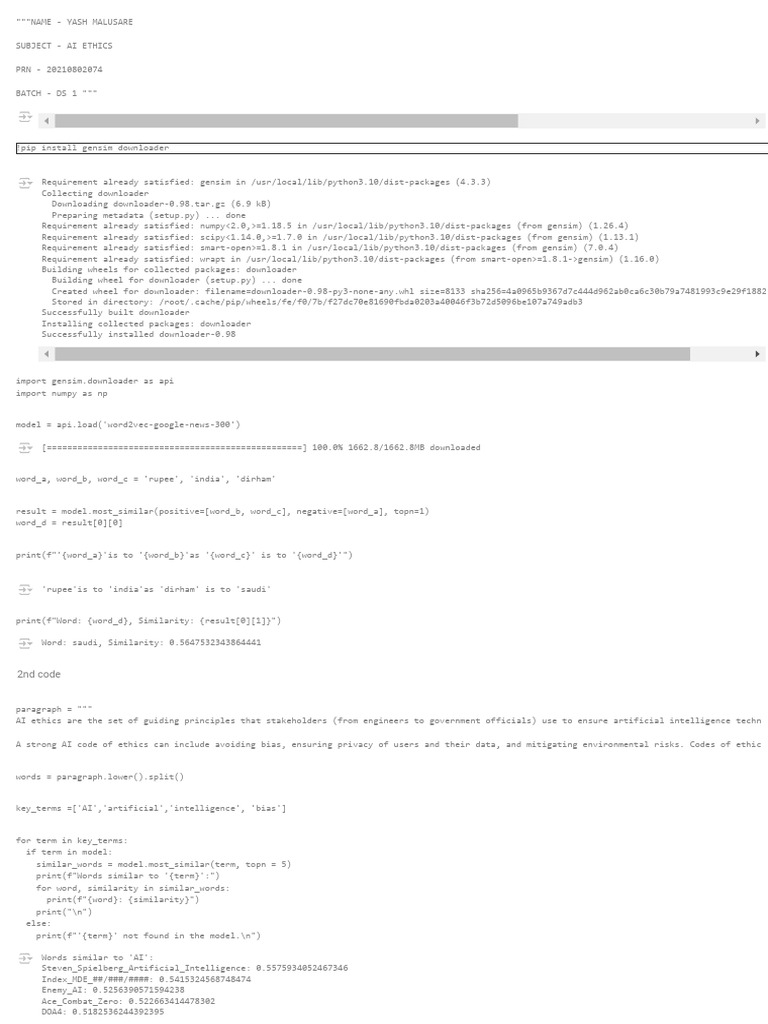 Aiethics Lab3.Ipynb - Colab | PDF | Artificial Intelligence | Intelligence (AI) & Semantics