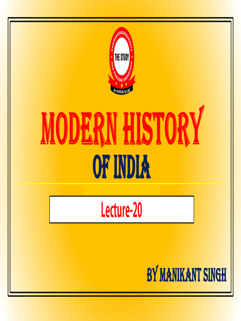 Modern History Lecture No - 20 | PDF | British Empire | Economies