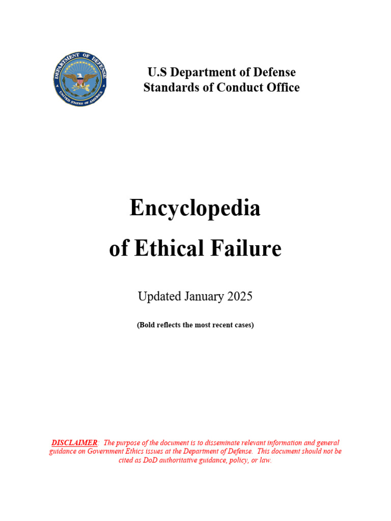 Encyclopedia of Ethical Failure (Updated January 2025) | PDF | Bribery
