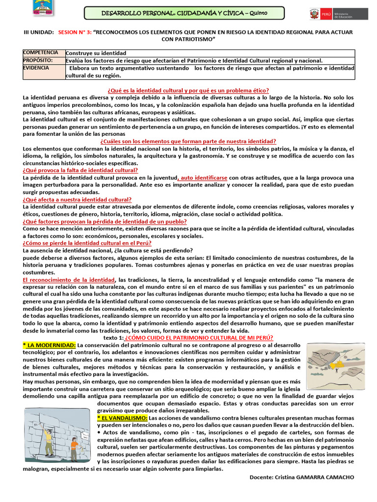 RECURSOS 3 - III Unidad-DPCC 5° | PDF | Perú | Tradiciones