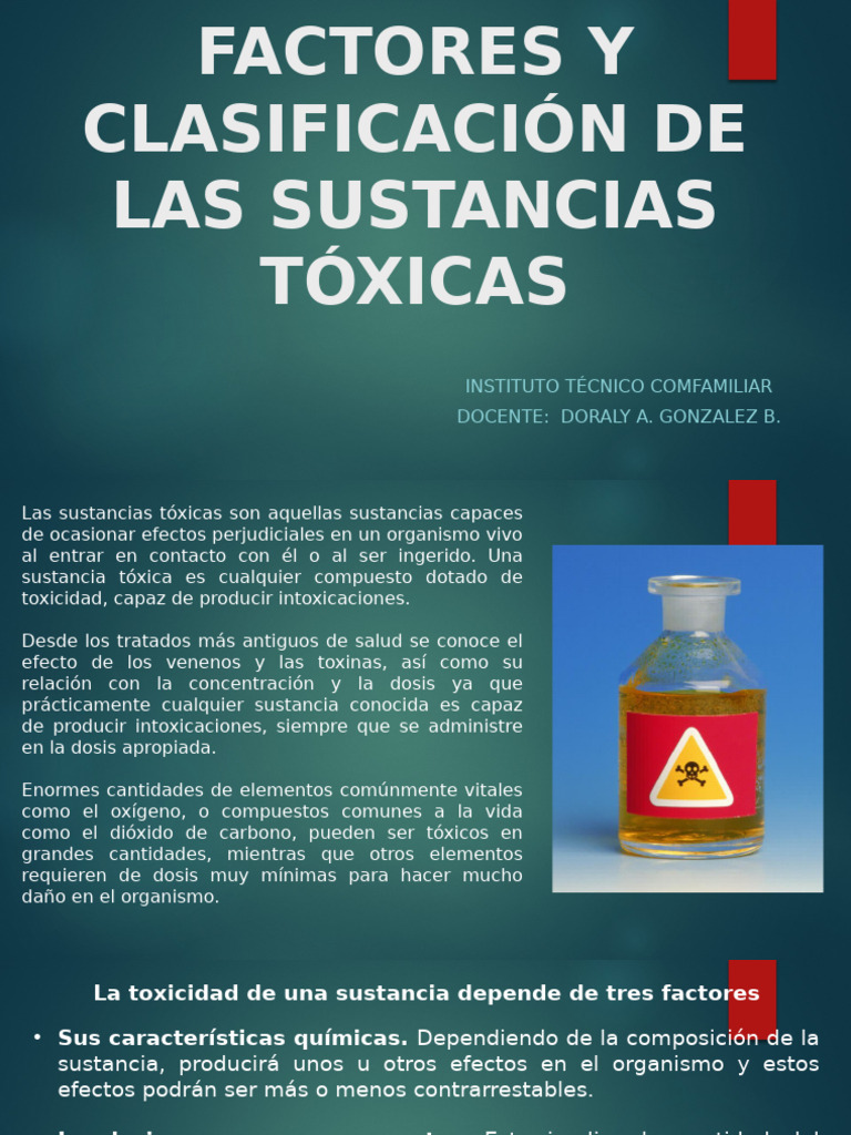 Clasificación de Sustancias Tóxicas | PDF | Toxicidad | Veneno