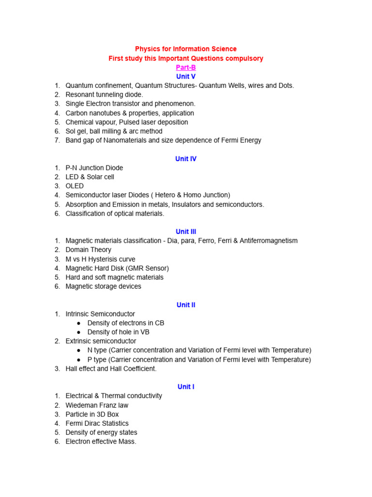PIS Important Questions RSK | PDF