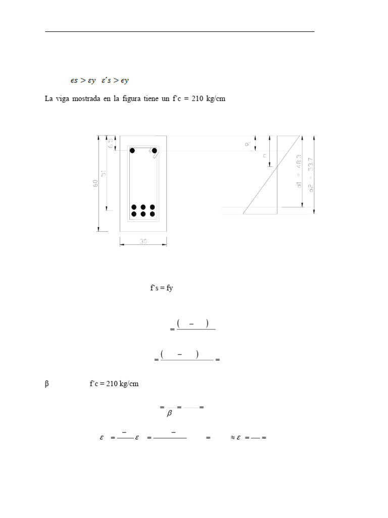 Análisis de Una Viga Rectangular Con Refuerzo de Compresión Fluye | PDF ...