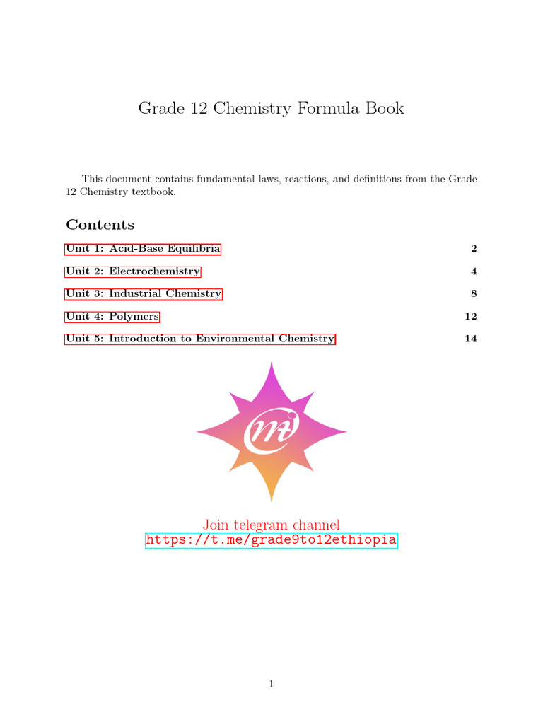 Chemistry Formula Book g12 | PDF | Chemistry | Titration
