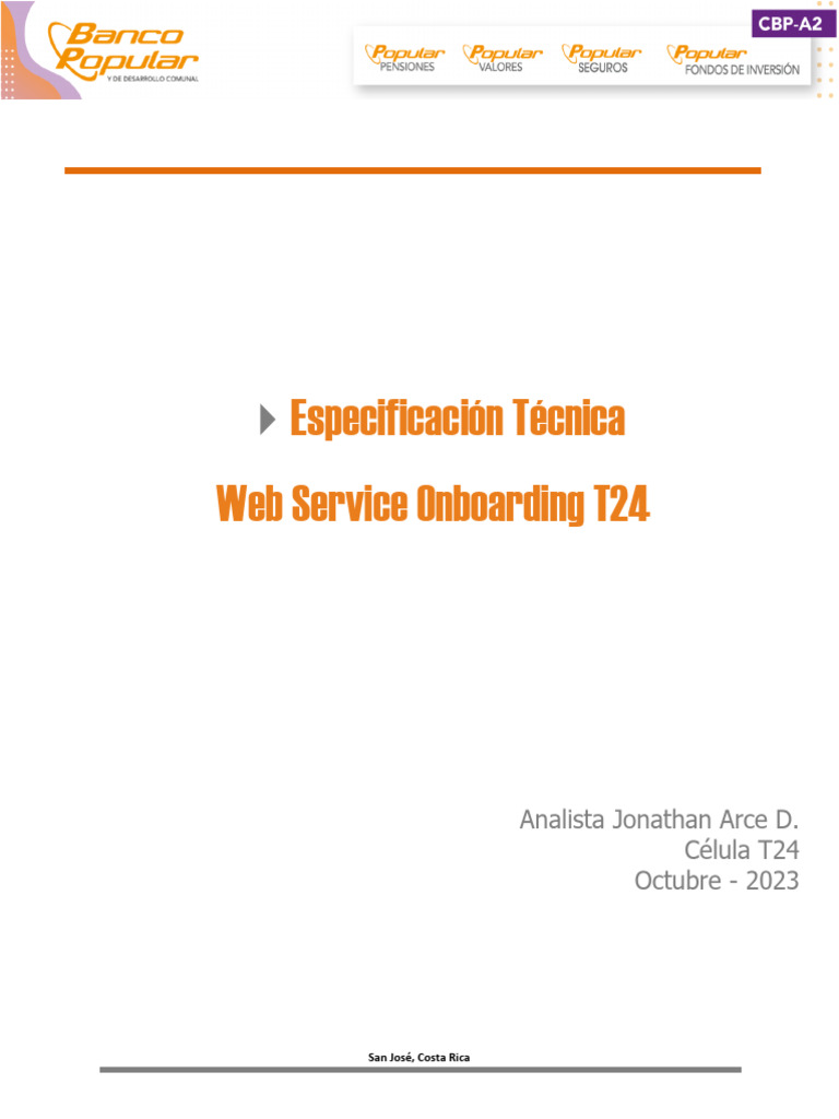 Descripcion WS Onboarding T24 | PDF | Red mundial | Internet y web