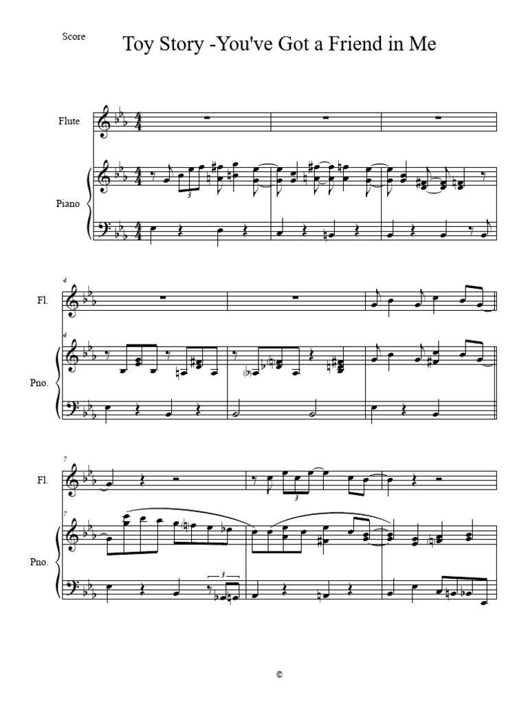 Flute and Piano Score: Toy Story Theme | PDF