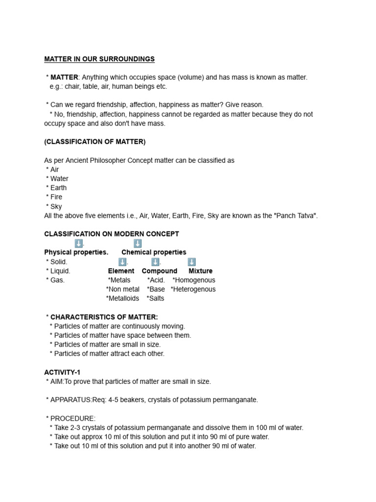 Chapter - 1 Class 9th Science Notes | PDF | Latent Heat | Gases