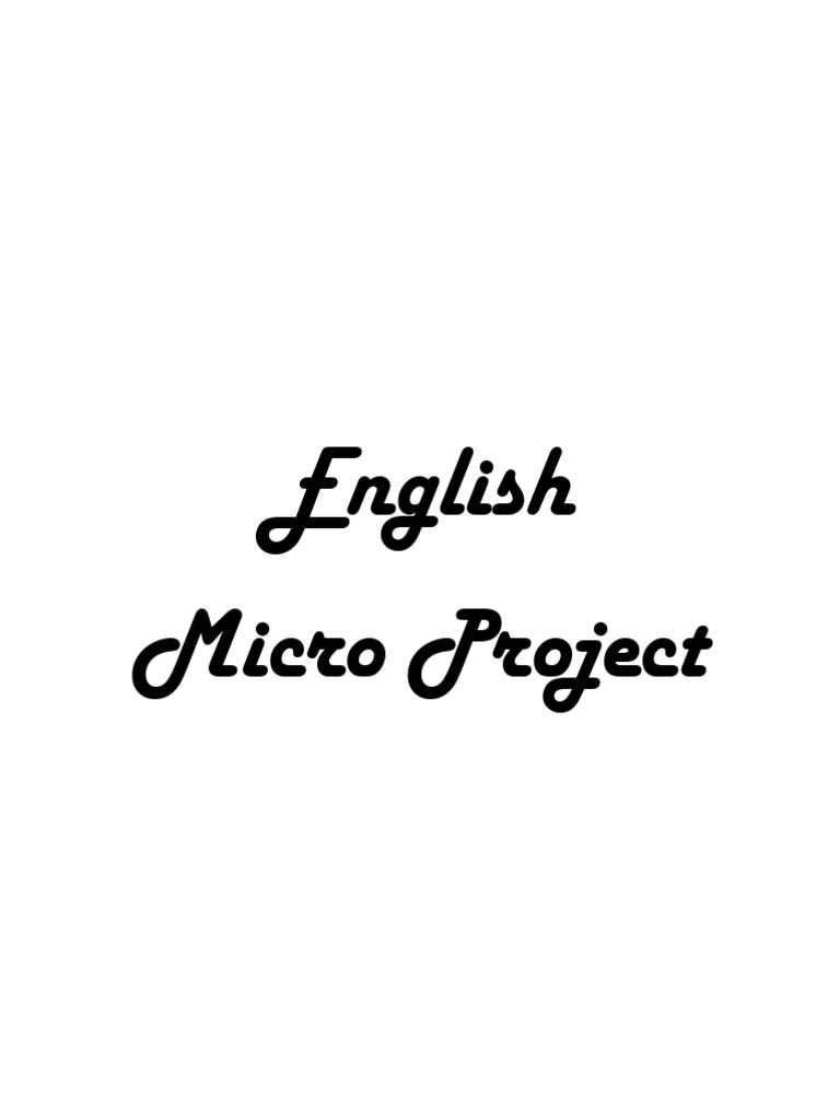 English Micro Project | PDF | Computing | Computer Science