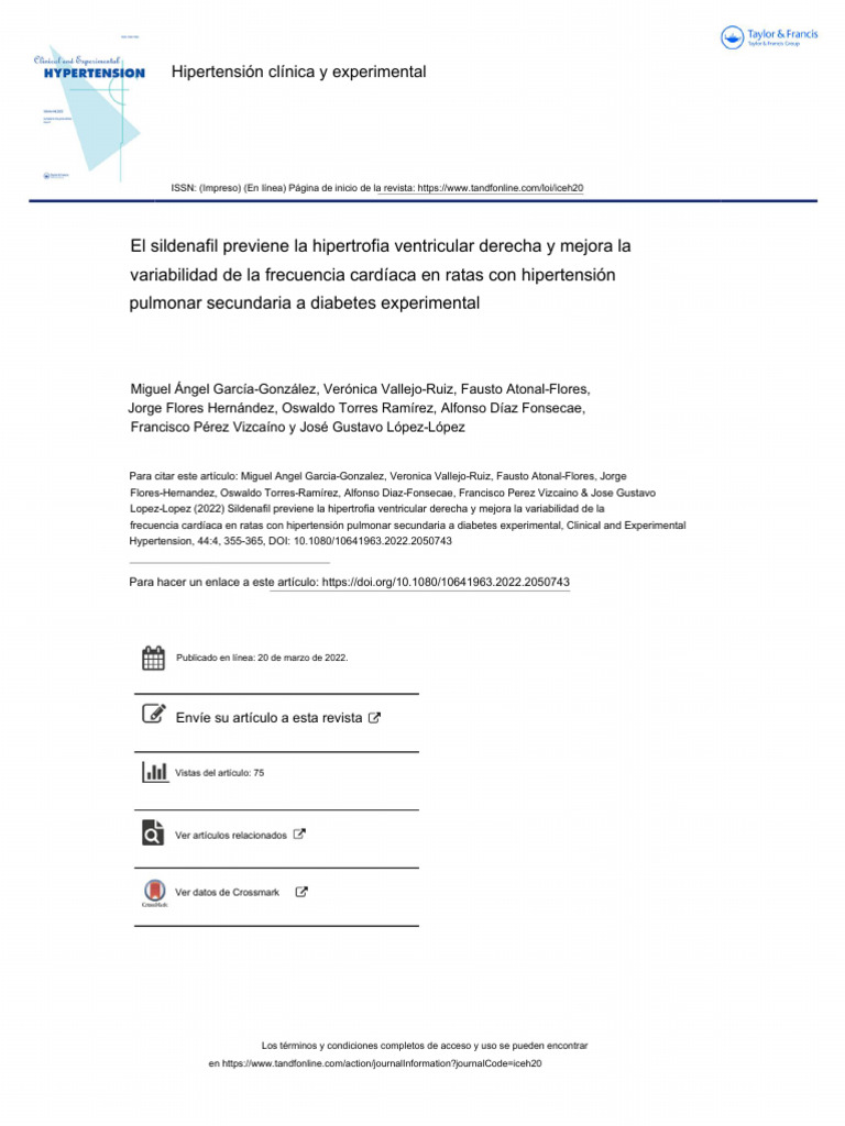 Cli and Exp Hyper Garcia-Gonzalez 2022 | PDF | Diabetes