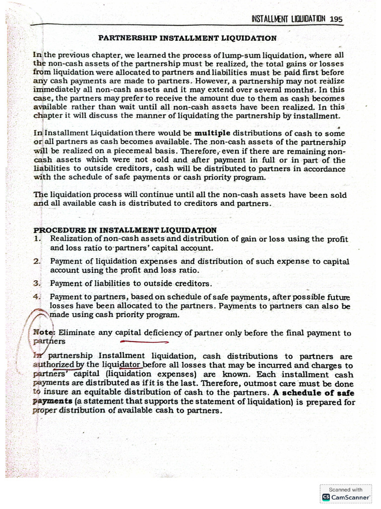 Installment Liquidation | PDF