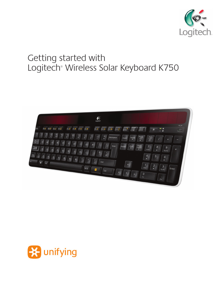 Logitech K750 Keyboard Setup Guide | PDF | Computer Keyboard | Lighting