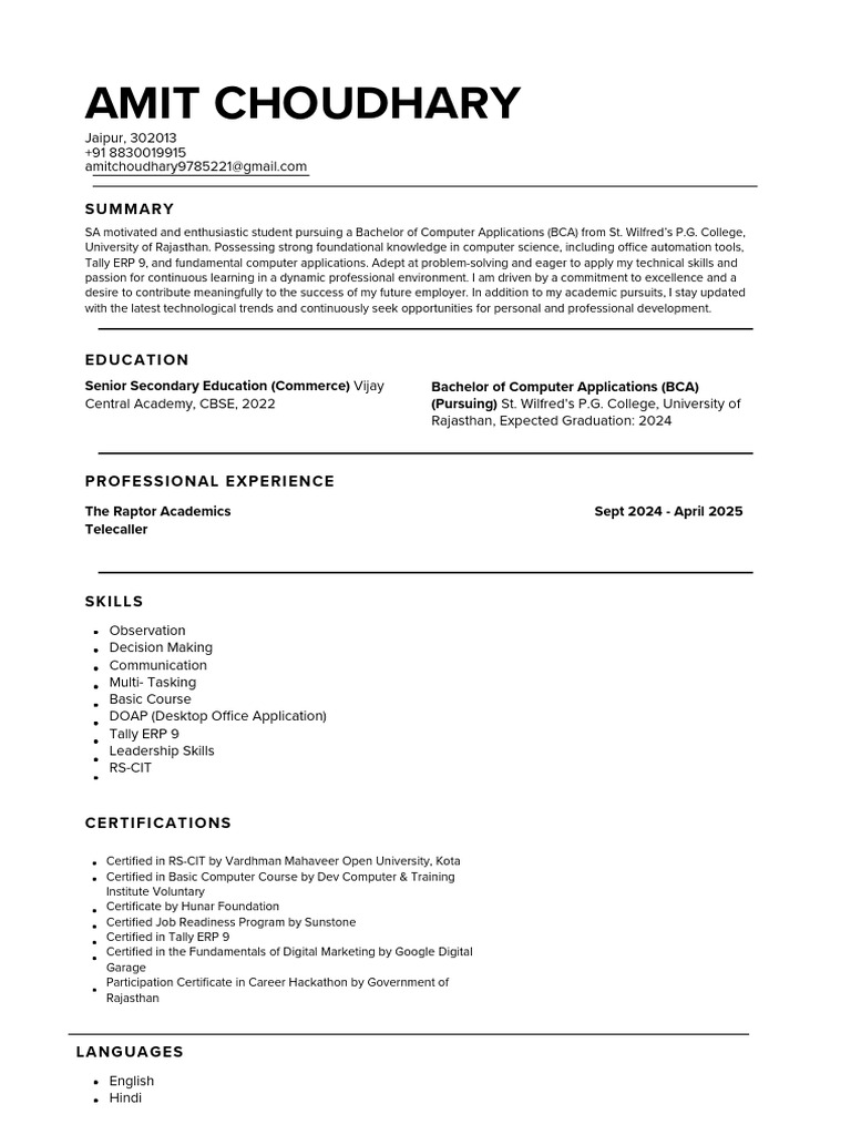 Amit Resume PDF | PDF