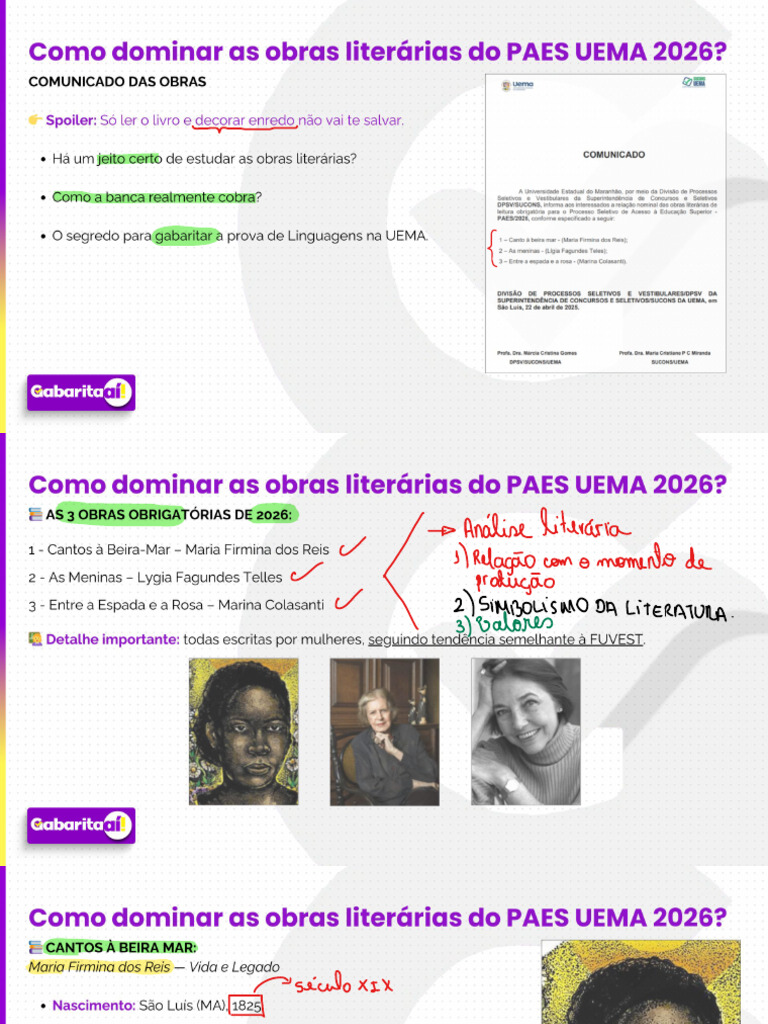 Como Dominar As Obras Do PAES UEMA 2026 | PDF