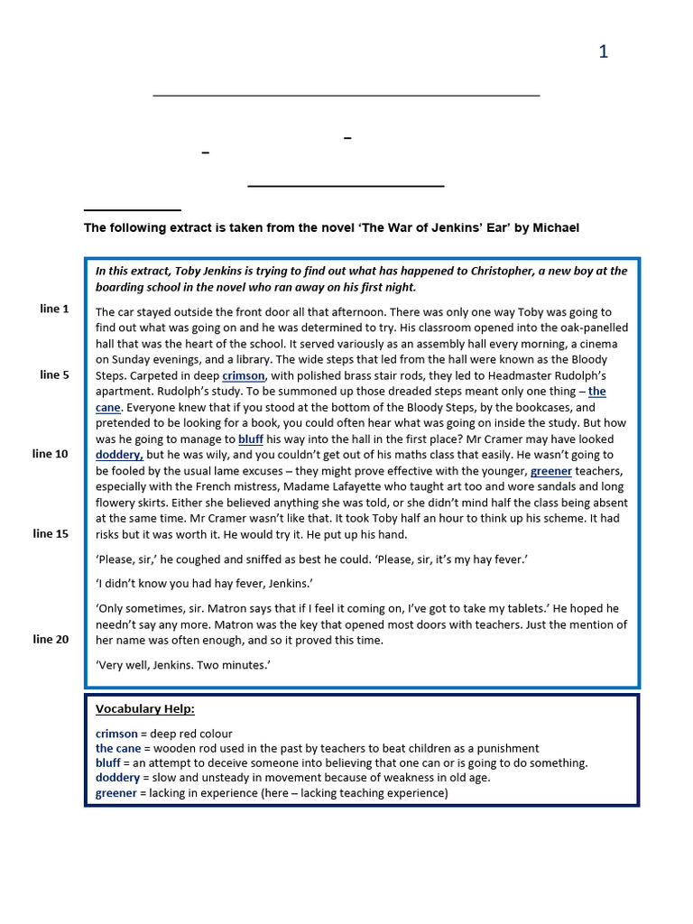 Year 7 English End-of-Year Assessment | PDF