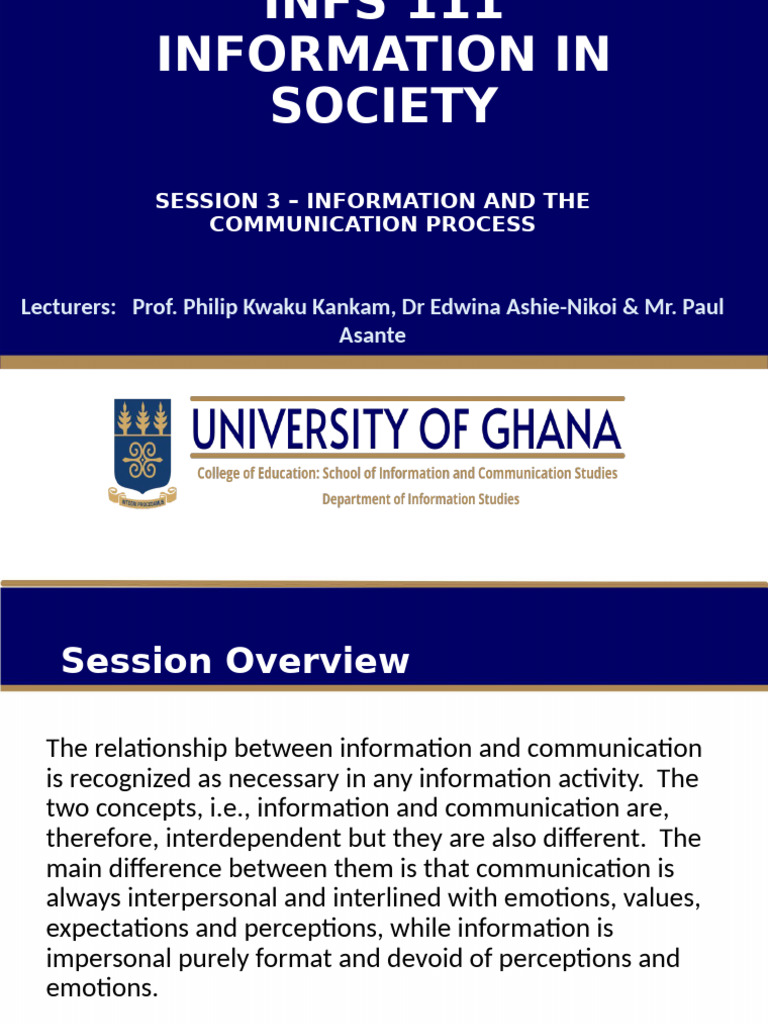 Information and The Communication Process | PDF | Communication | Literacy