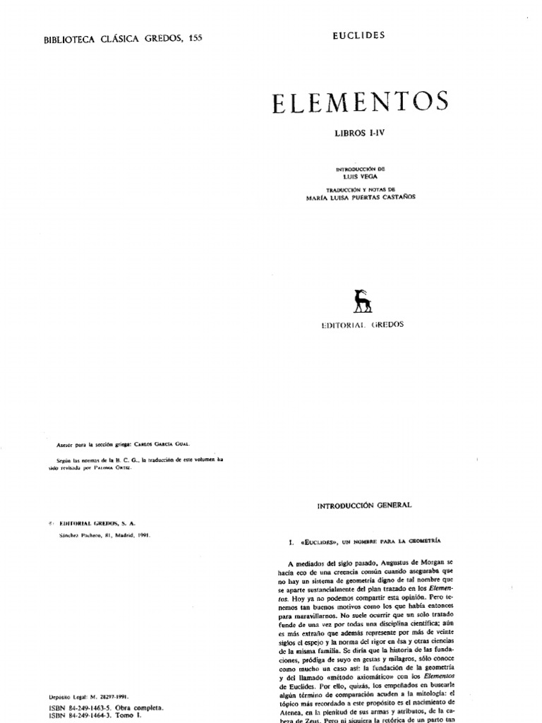 Los Elementos de Euclides (Introduccion) - 250408 - 231046 | PDF
