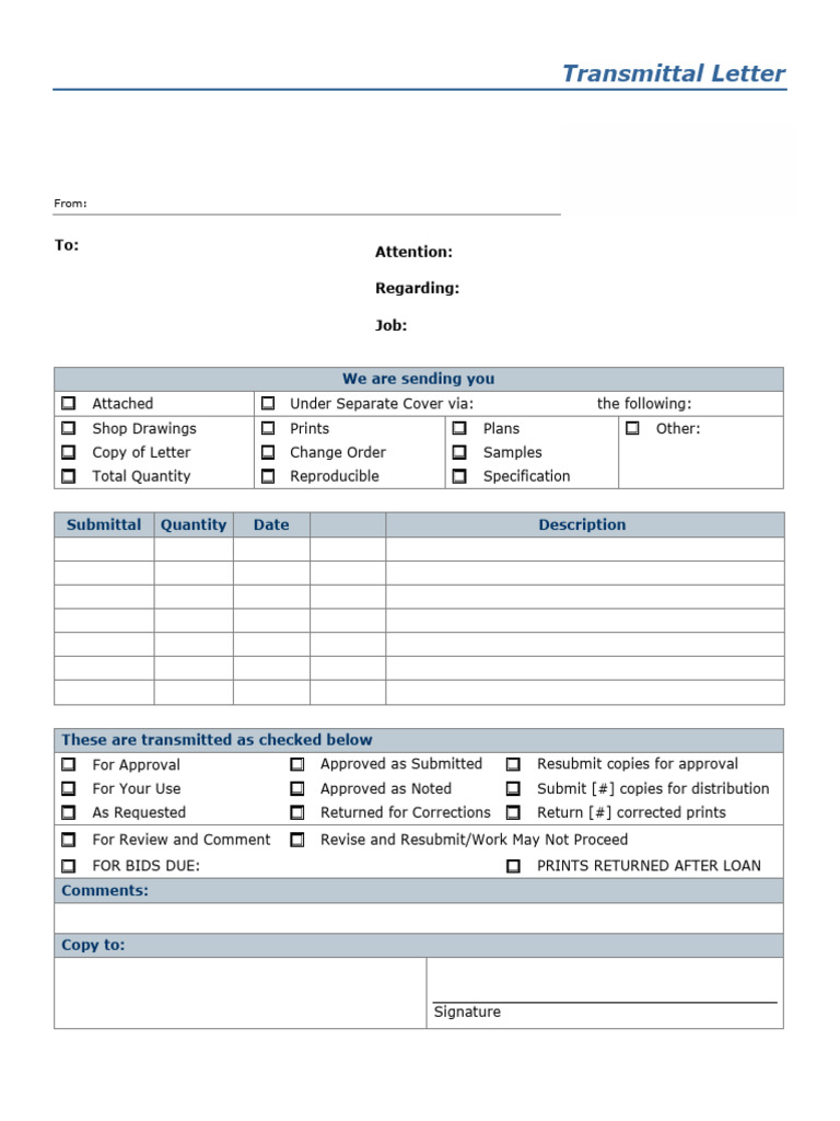 (Template) - Transmittal Letter | PDF