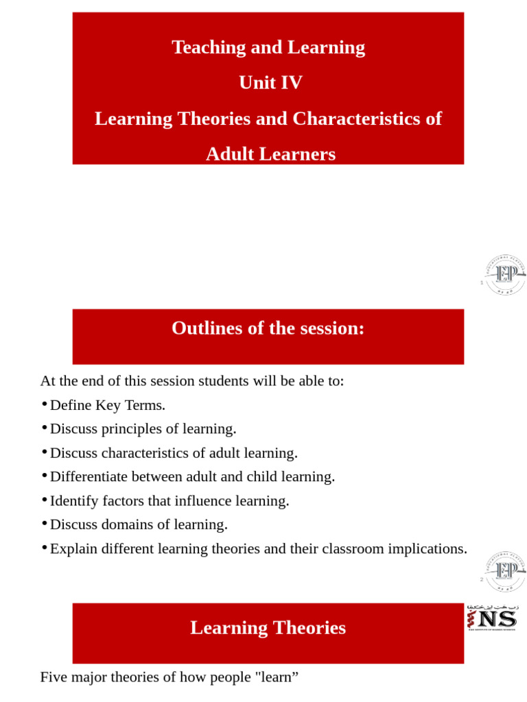 Adult Learning Theories Explained | PDF | Behaviorism | Learning