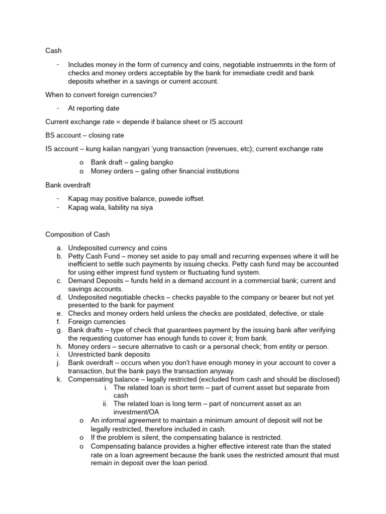 01. Cash and Cash Equi | PDF | Banks | Cash