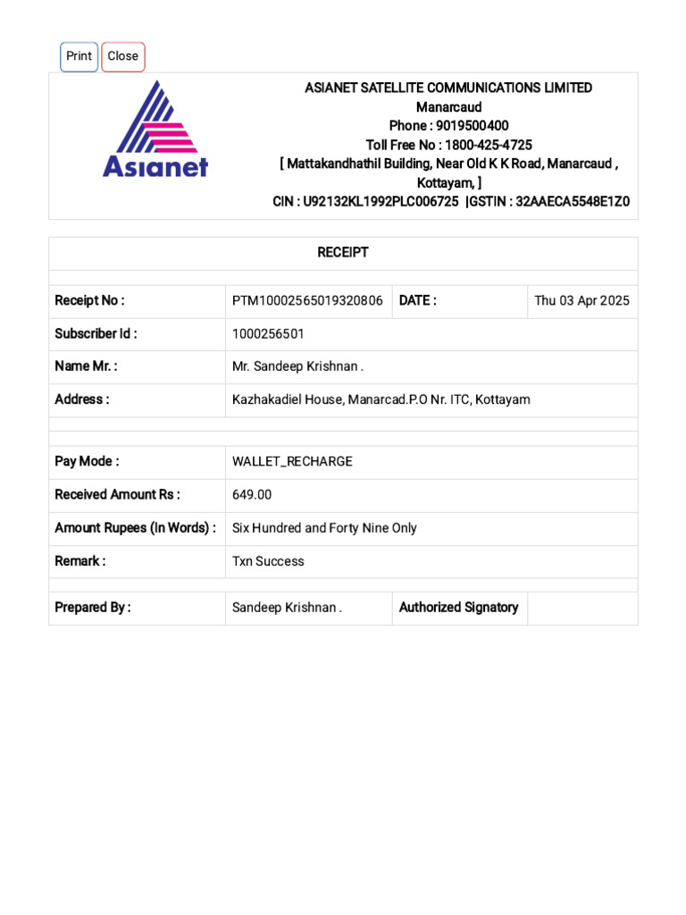 Asianet CRM App | PDF