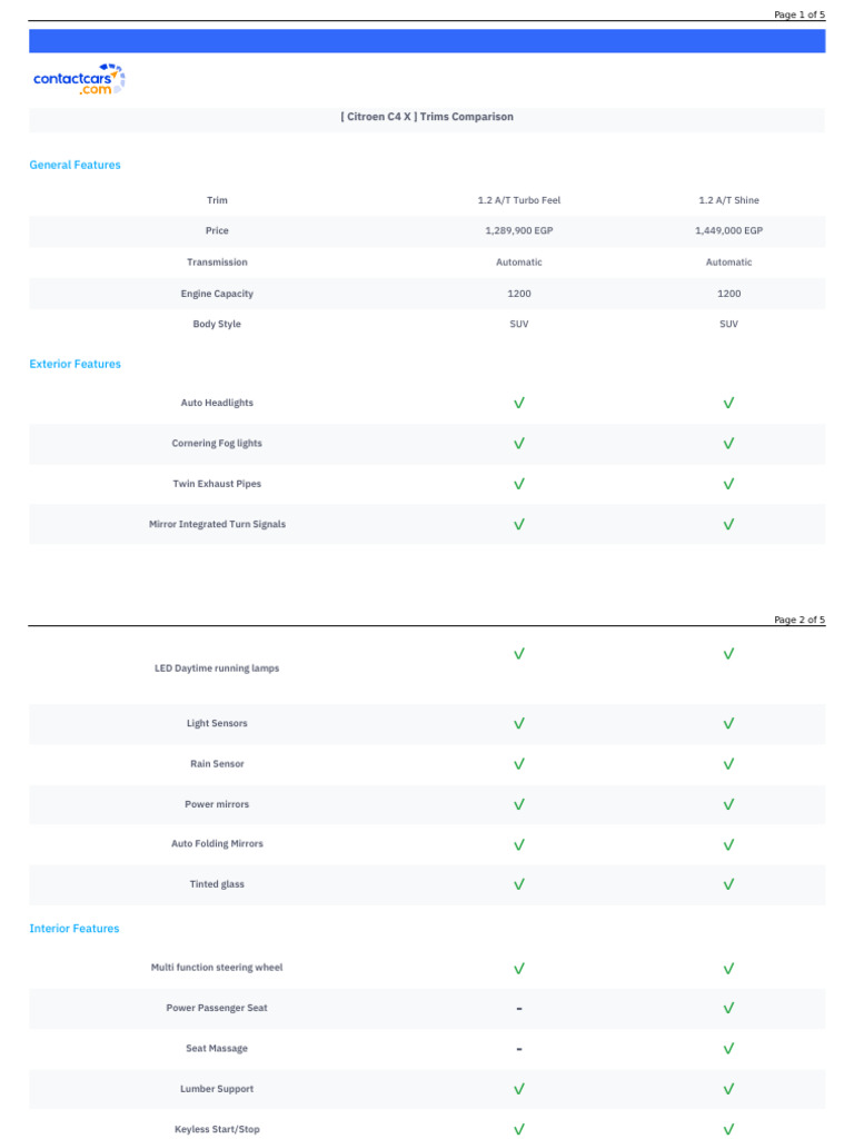 Contactcars - ستروين C4 X 2025 - Compare | PDF | Anti Lock Braking ...
