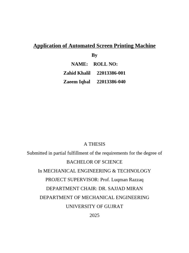 Automated Screen Printing for Capacitors | PDF | Automation | Secondary ...