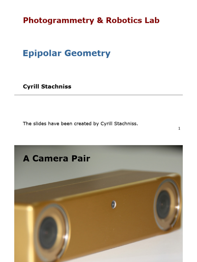 Sse2 17 Epipolar Geometry | PDF | Matrix (Mathematics) | Line (Geometry)