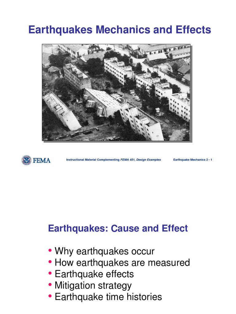 Earthquakes Mechanics and Effects: Instructional Material Complementing ...