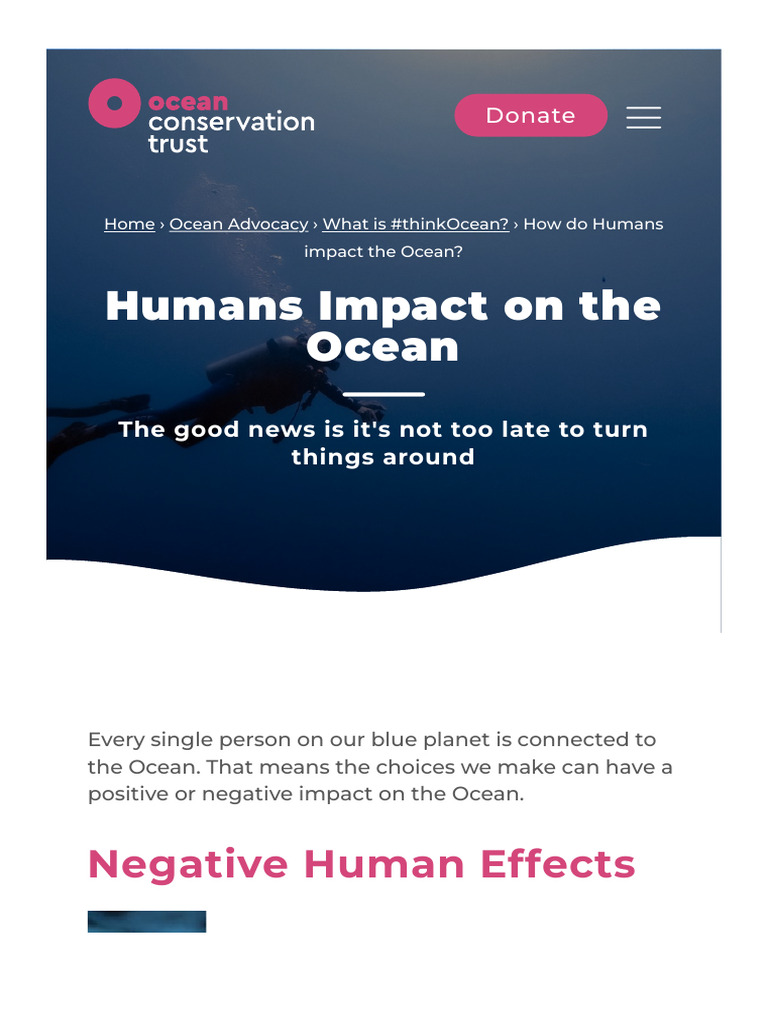 How Do Humans Impact The Ocean? - Positives & Negatives 3 | PDF | Oil ...