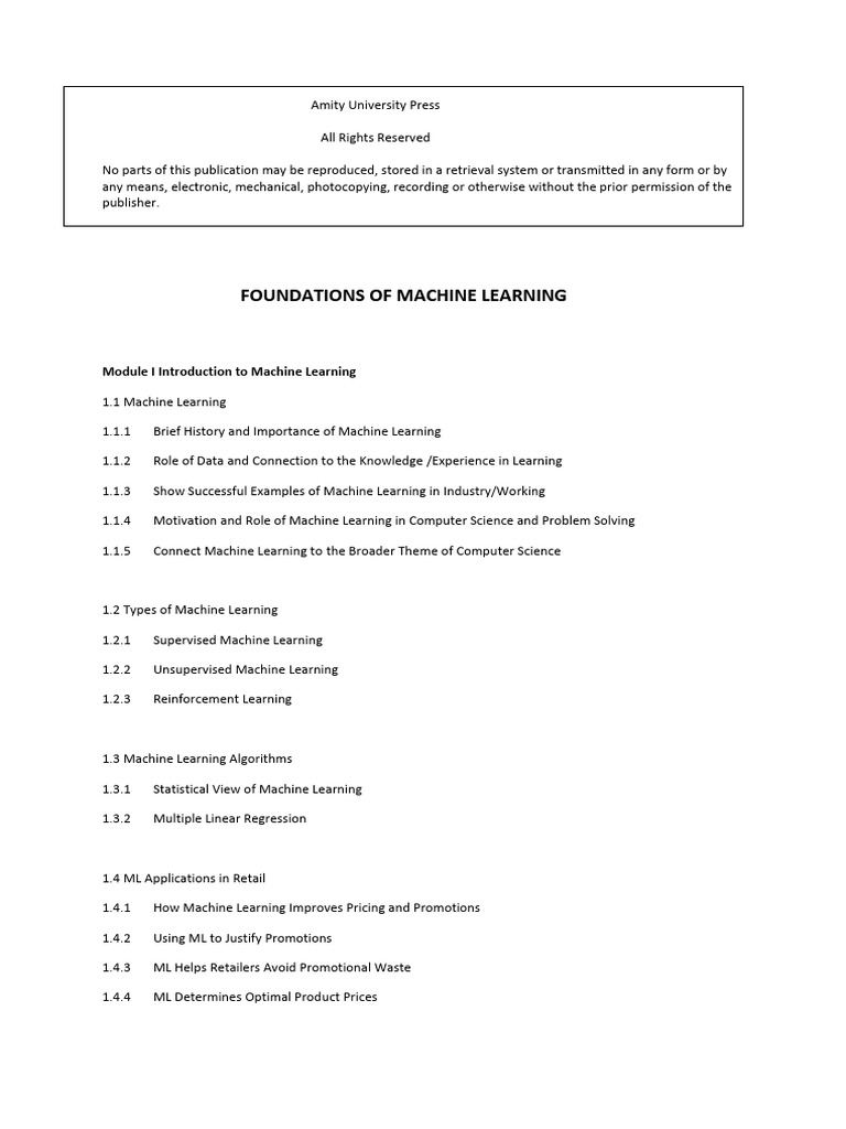 SLM_MCA_Foundation of Machine Learning_Module 1_10.8.2023 | PDF ...