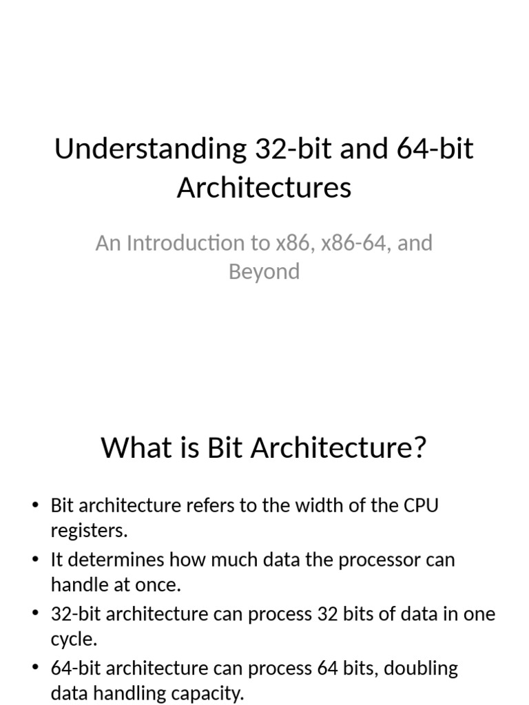 Bit Architectures x86 Vs x64 | PDF