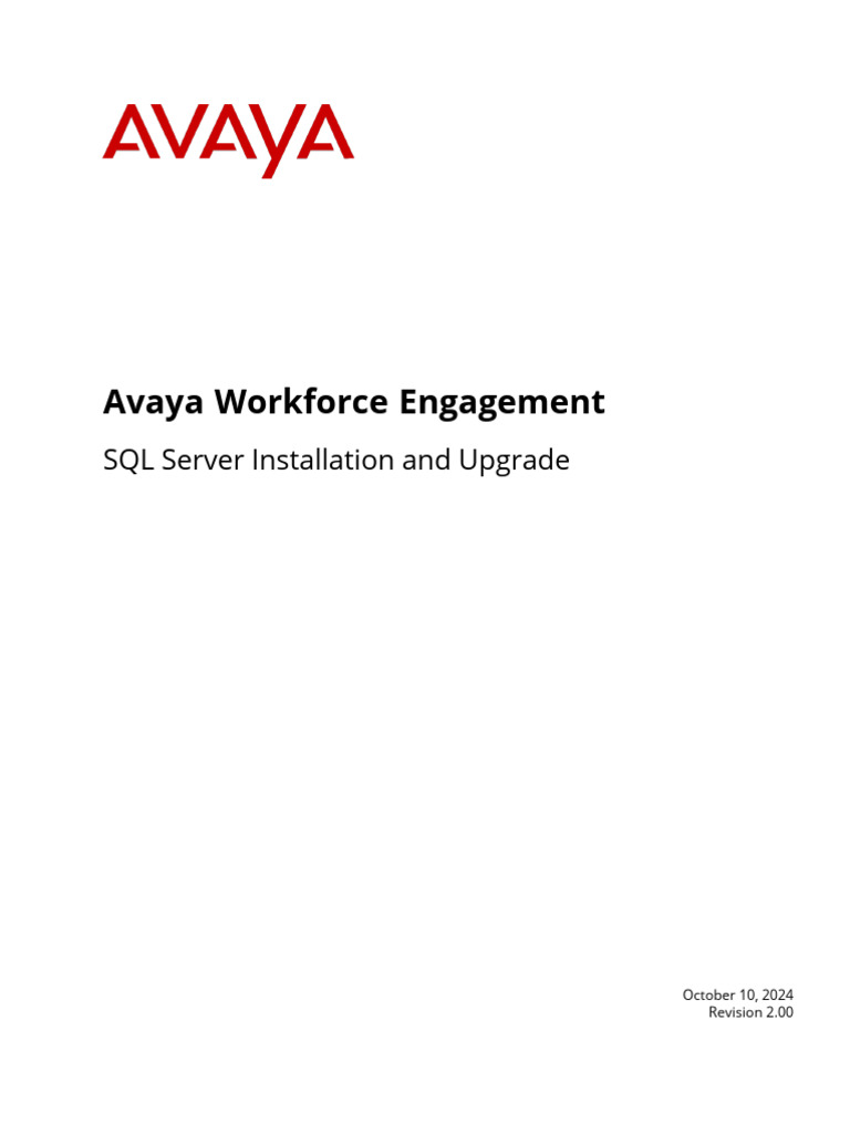 Avaya IX WEM 2024R1 SQL Server Installation and Upgrade | PDF | Microsoft Sql Server | Databases