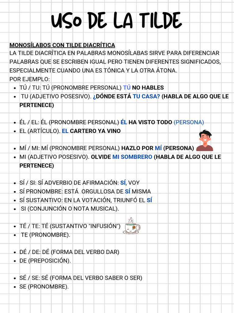 Uso de La Tilde | PDF | Pronombre | Tipología Lingüística